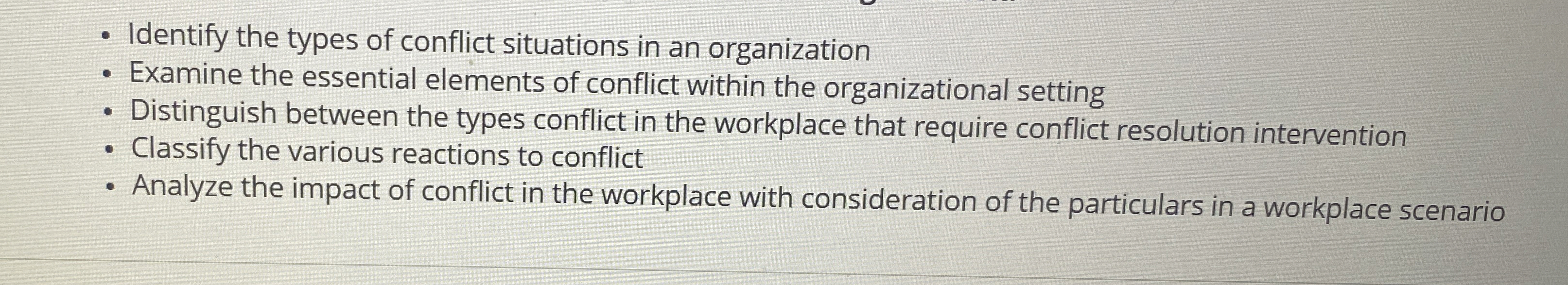 Solved Identify the types of conflict situations in an | Chegg.com