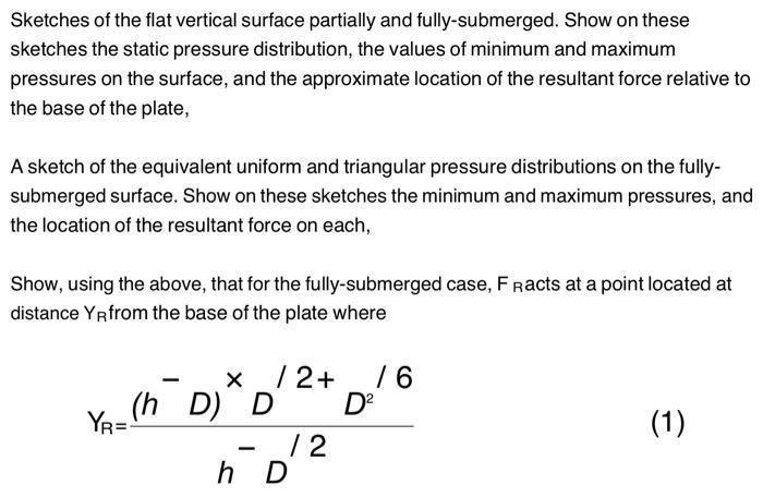 Solved Sketches of the flat vertical surface partially and | Chegg.com