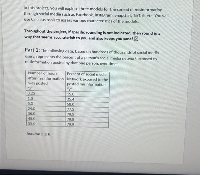 Solved In this project, you will explore three models for | Chegg.com