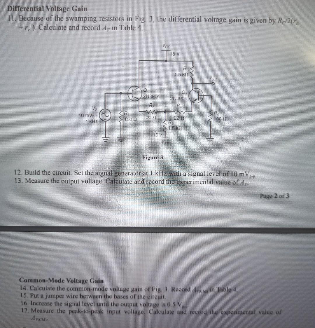 Solved PROCEDURE Tail Current and Base Currents 1. Measure | Chegg.com