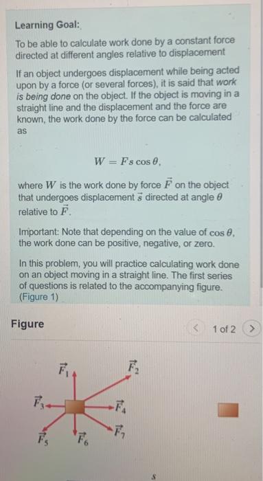 Solved Learning Goal: To be able to calculate work done by a | Chegg.com