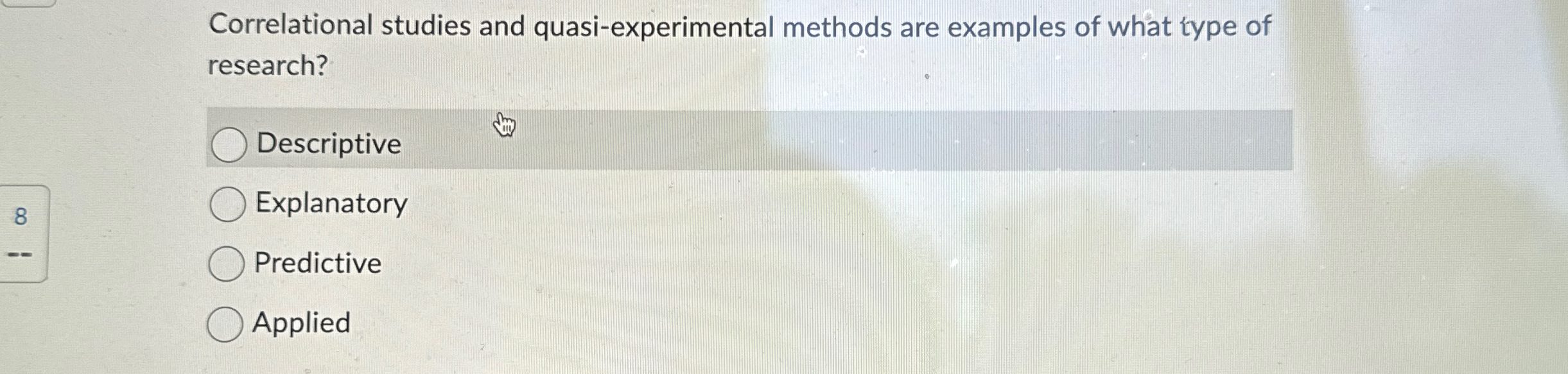 Solved Correlational studies and quasi-experimental methods | Chegg.com
