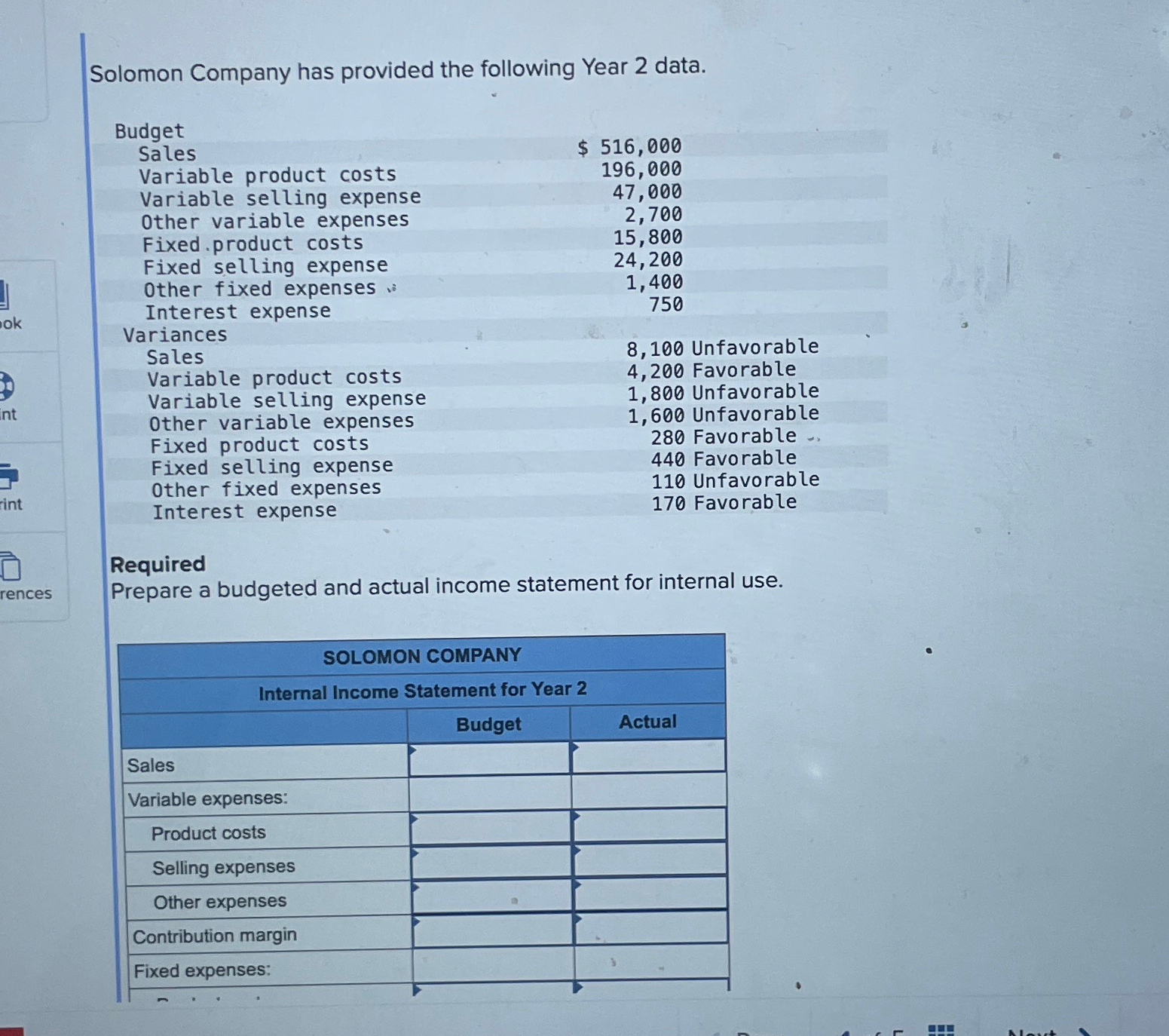Solved Solomon Company has provided the following Year 2 | Chegg.com