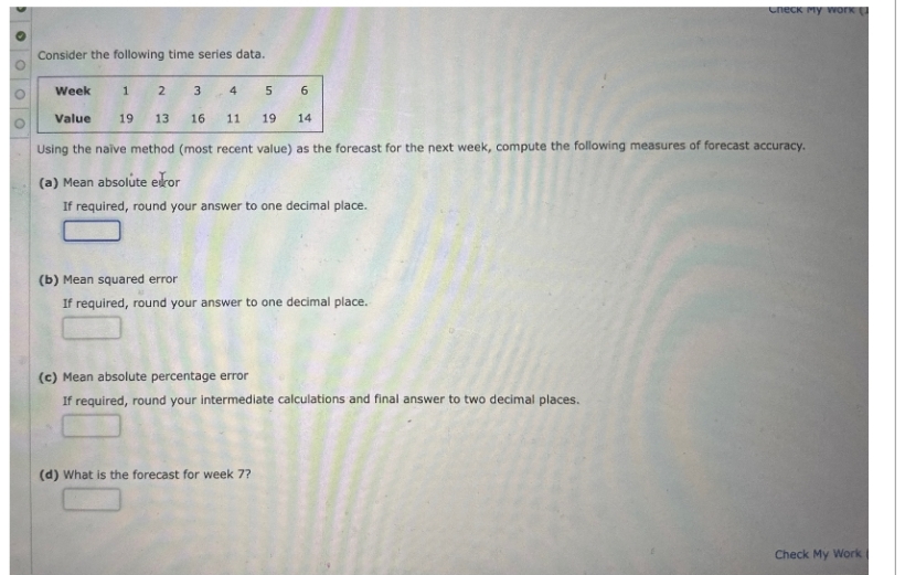 Solved Consider the following time series | Chegg.com
