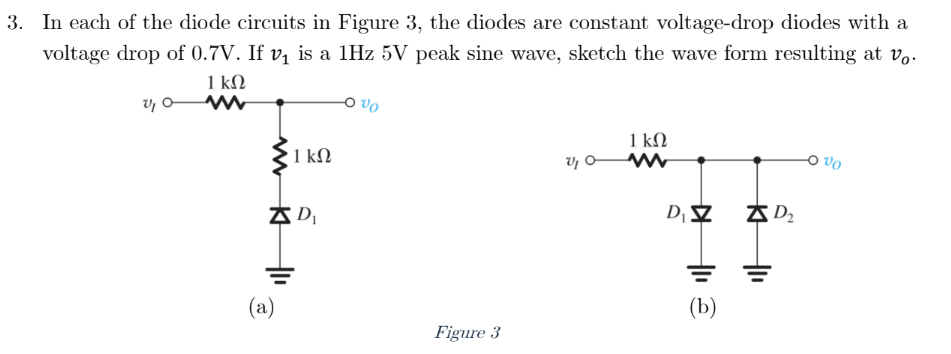 In each of the diode circuits in Figure 3, ﻿the | Chegg.com