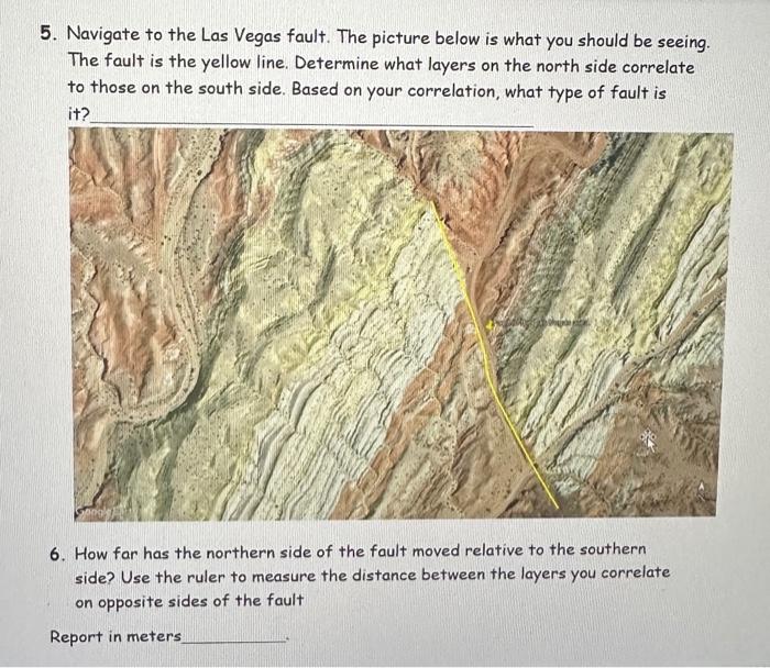 Solved 5. Navigate to the Las Vegas fault. The picture below | Chegg.com