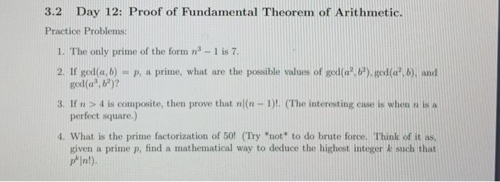Solved 3.2 Day 12: Proof of Fundamental Theorem of | Chegg.com