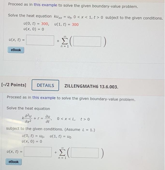 Solved Proceed as in this example to solve the given | Chegg.com