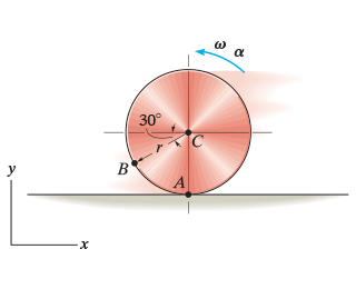Solved The disk is moving to the left such that it has an | Chegg.com