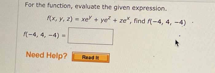 Solved For the function, evaluate the given expression. | Chegg.com