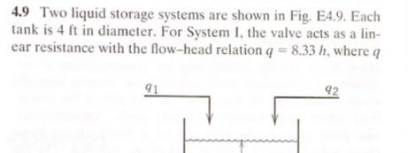 Solved 4.9 Two liquid storage systems are shown in Fig. | Chegg.com