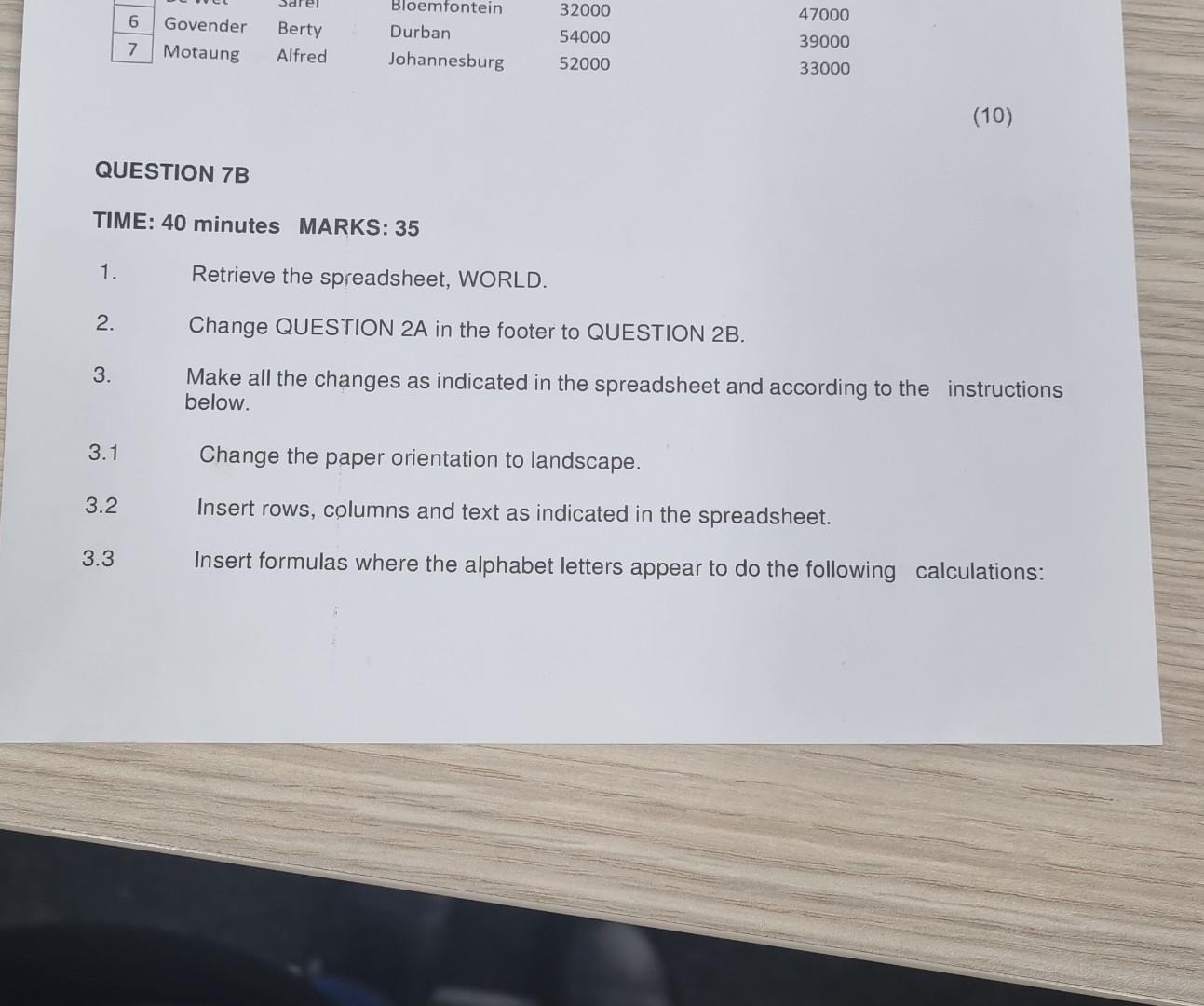 Solved QUESTION 7B TIME: 40 minutes MARKS: 35 1. Retrieve | Chegg.com
