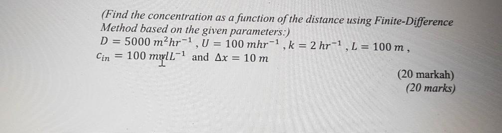(An axially dispersed plug flow reactor given in | Chegg.com