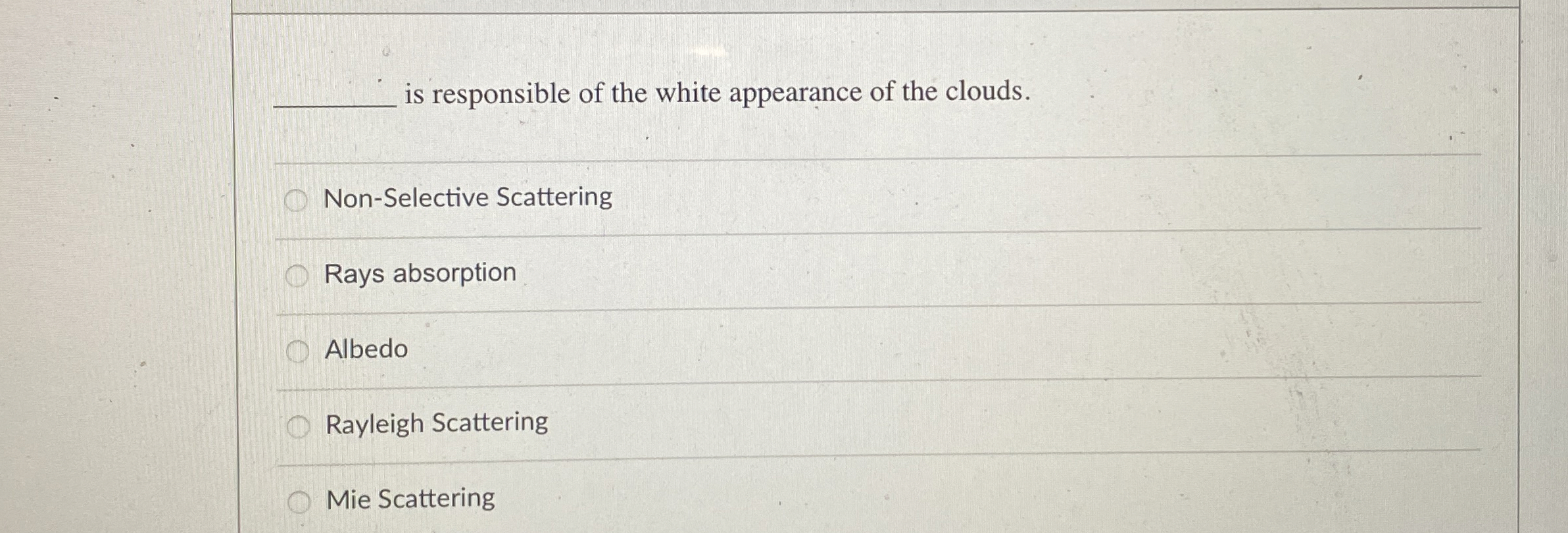 Solved q, ﻿is responsible of the white appearance of the | Chegg.com