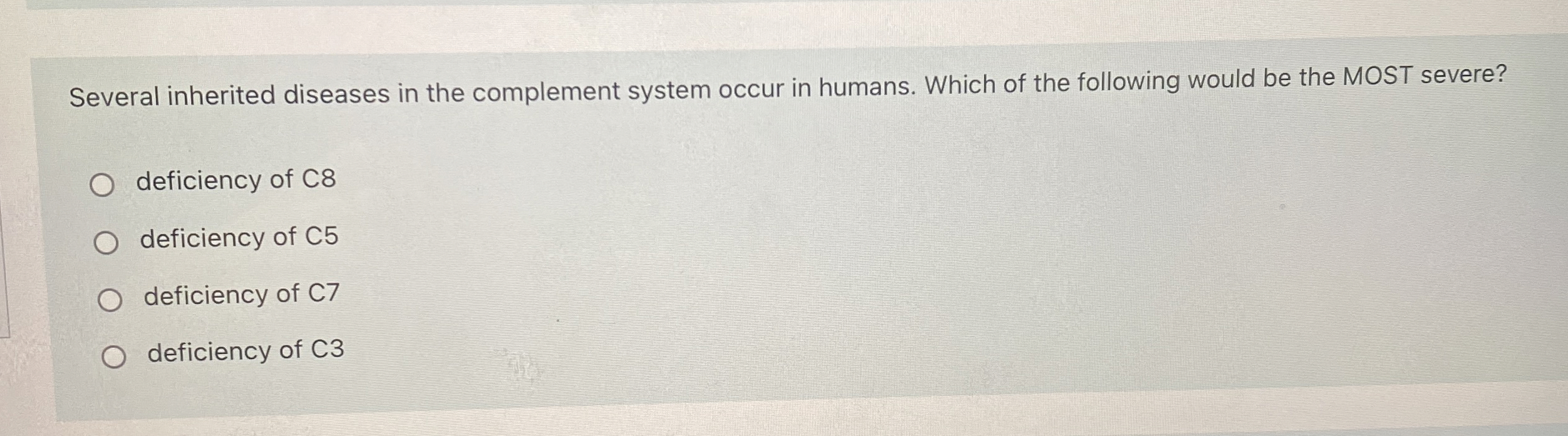 Solved Several inherited diseases in the complement system | Chegg.com