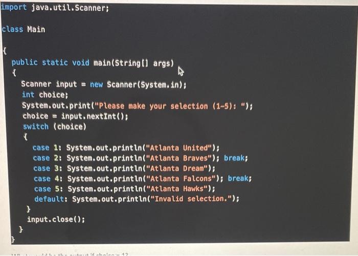 Solved import java.util.Scanner; class Main { public static | Chegg.com