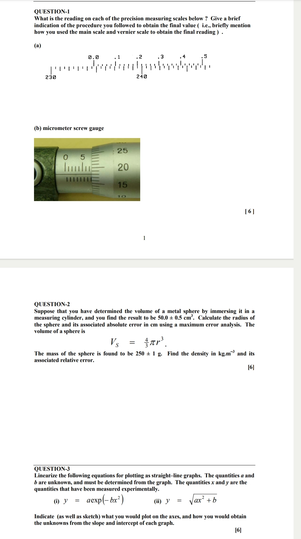 Solved QUESTION-1What is the reading on each of the | Chegg.com