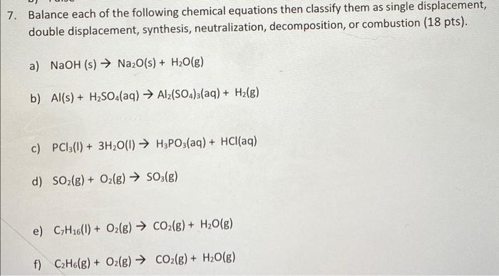 Solved 9. Use the activity series table above to predict the | Chegg.com