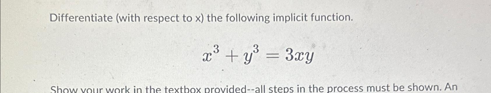 Solved Differentiate (with respect to x ) ﻿the following | Chegg.com