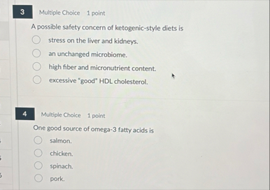 Solved 3Multiple Choice 1 ﻿pointA possible safety concern of | Chegg.com