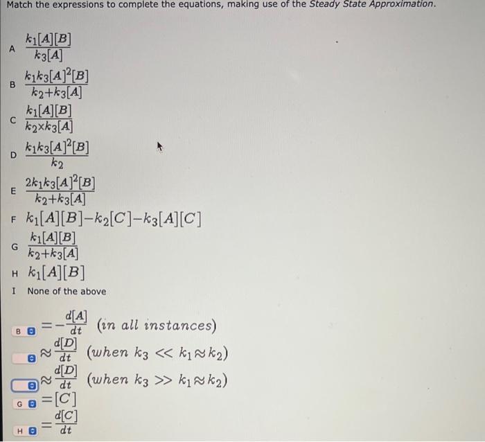Solved Chemical Kinetics Steady State Approximation