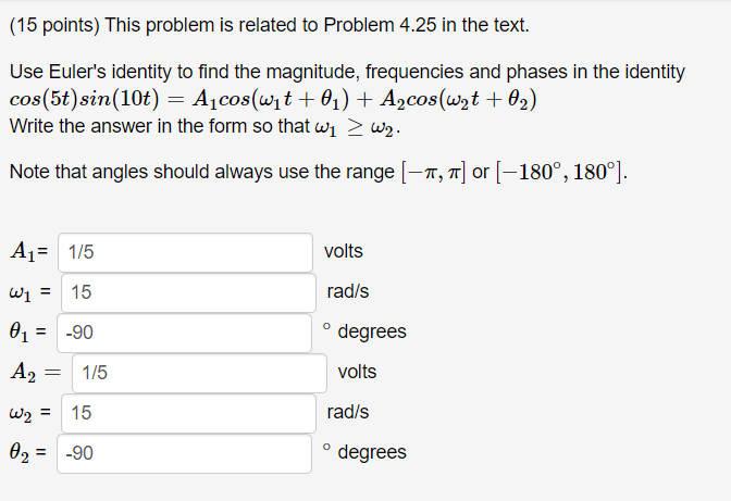Solved (15 ﻿points) ﻿This problem is related to Problem 4.25 | Chegg.com
