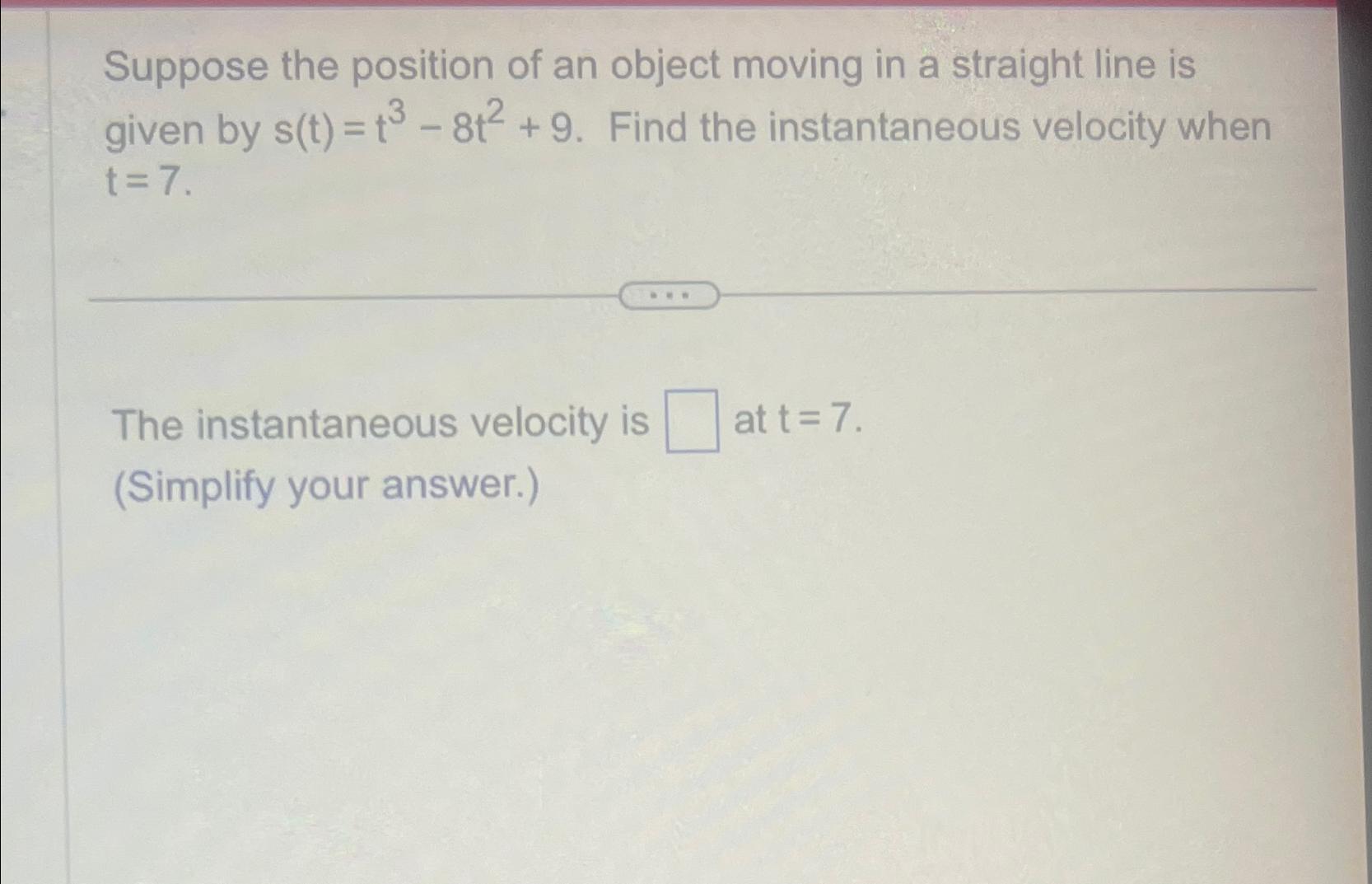 Solved Suppose the position of an object moving in a | Chegg.com