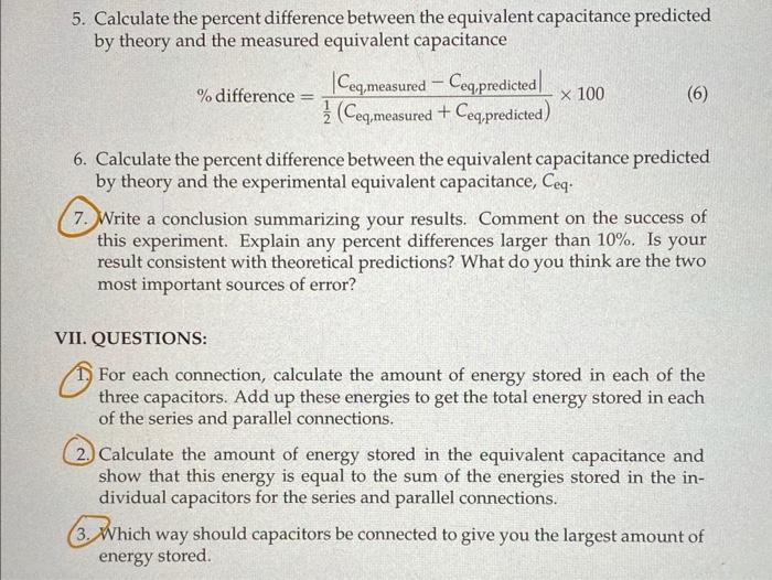 Solved 5. Calculate the percent difference between the | Chegg.com