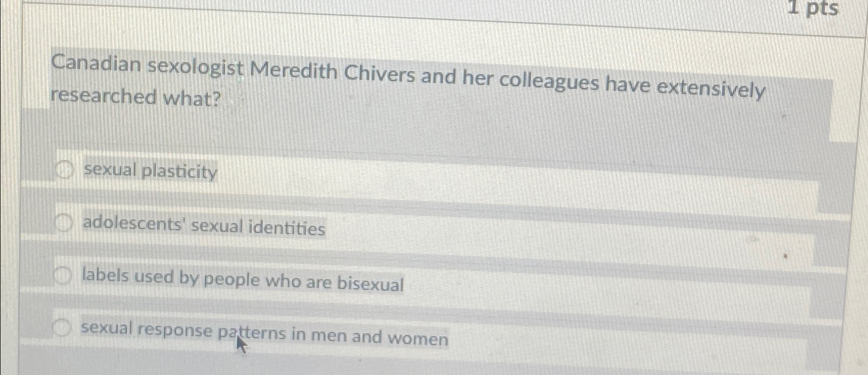 Solved Canadian sexologist Meredith Chivers and her | Chegg.com
