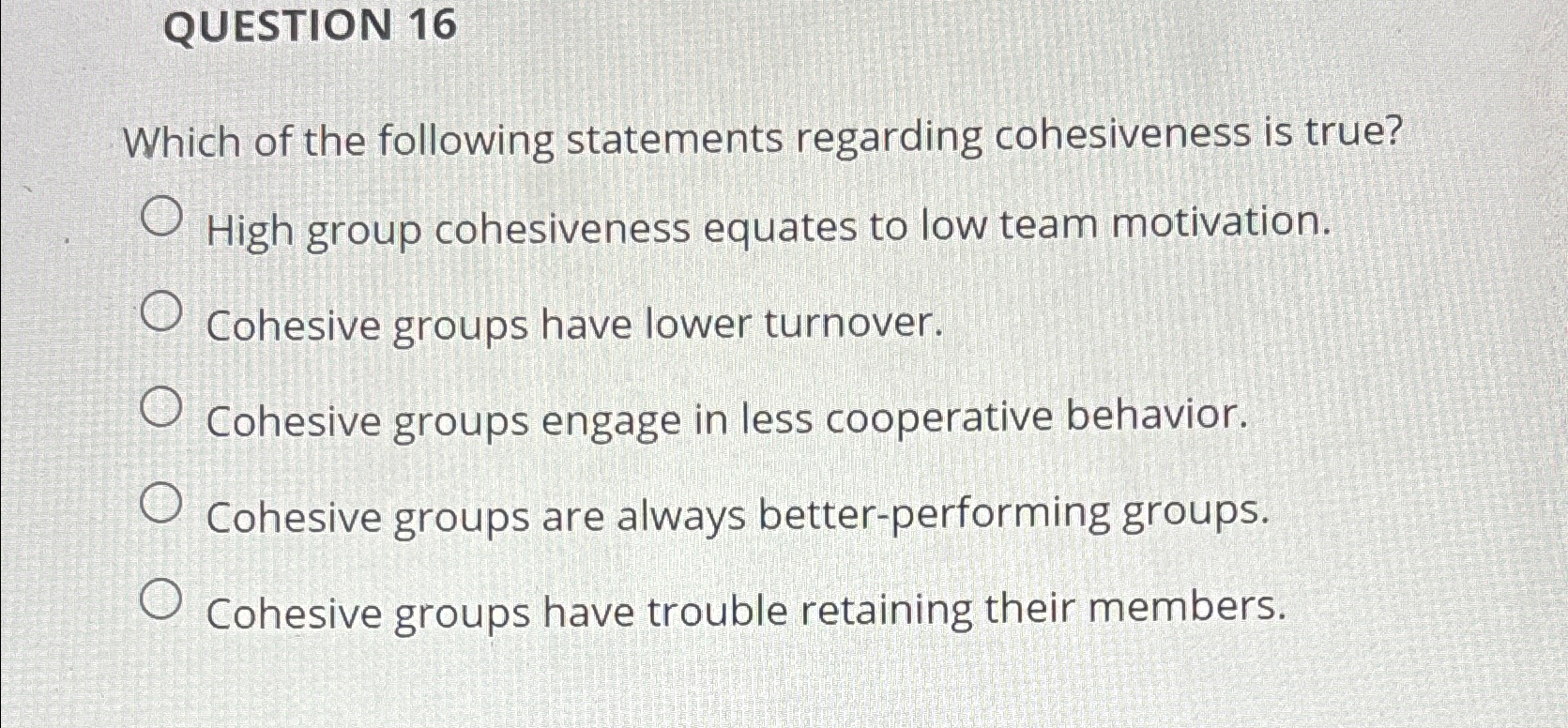 Solved QUESTION 16Which of the following statements | Chegg.com