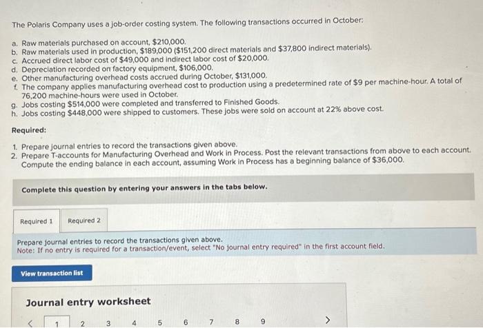 Solved Journal entry worksheet Record the raw materials | Chegg.com