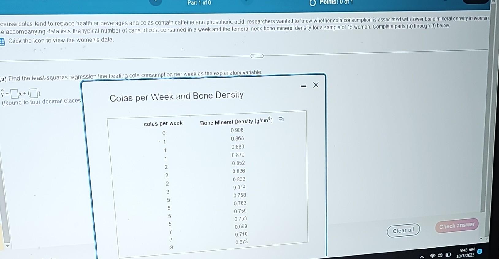 Solved Click the icon to view the women's data. (a) Find the | Chegg.com