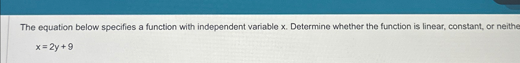 Solved The equation below specifies a function with | Chegg.com
