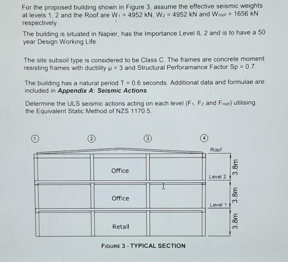 Solved For the proposed building shown in Figure 3 , assume | Chegg.com
