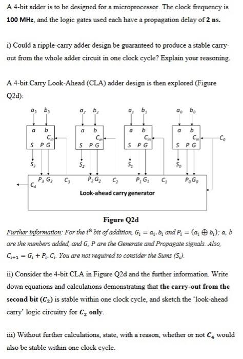 Solved A 4-bit adder is to be designed for a microprocessor. | Chegg.com