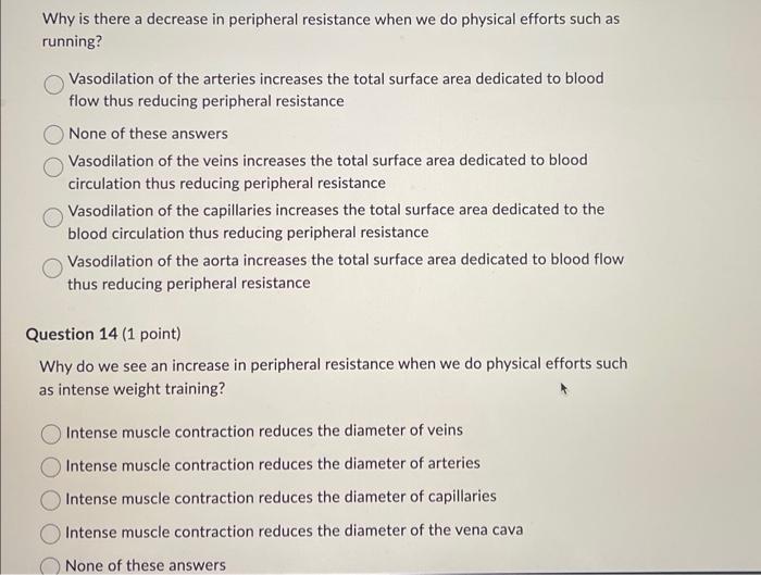 Solved Why is there a decrease in peripheral resistance when | Chegg.com