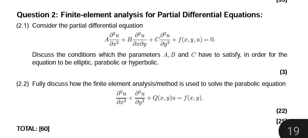 Solved Question 2 Finite Element Analysis For Partial 