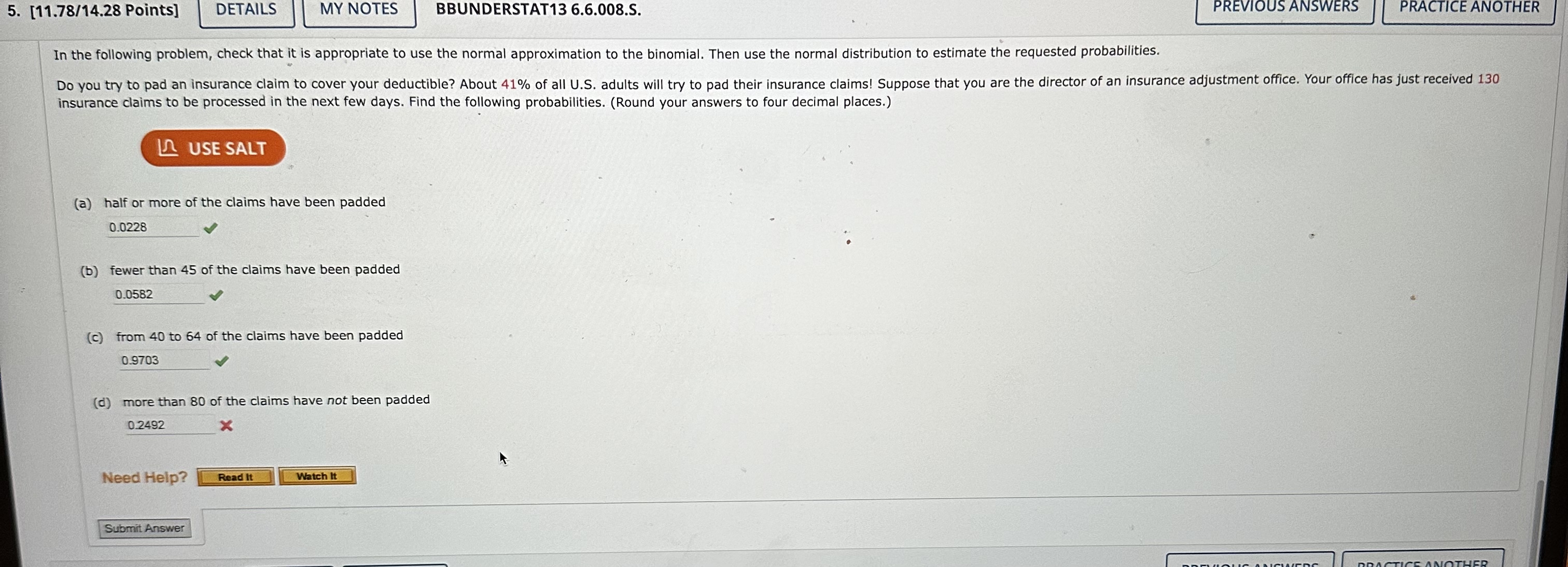 Solved [11.78/14.28 | Chegg.com