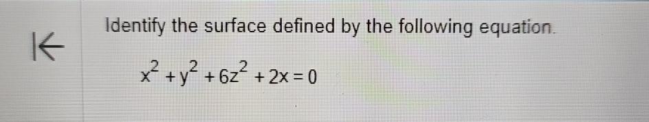 Solved Identify the surface defined by the following | Chegg.com