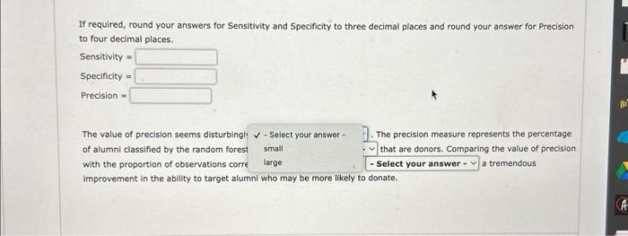 Solved ) Compute the values of accuracy, sensitivity, | Chegg.com