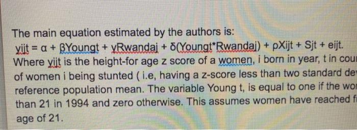 difference-in-difference estimation.how do you create | Chegg.com