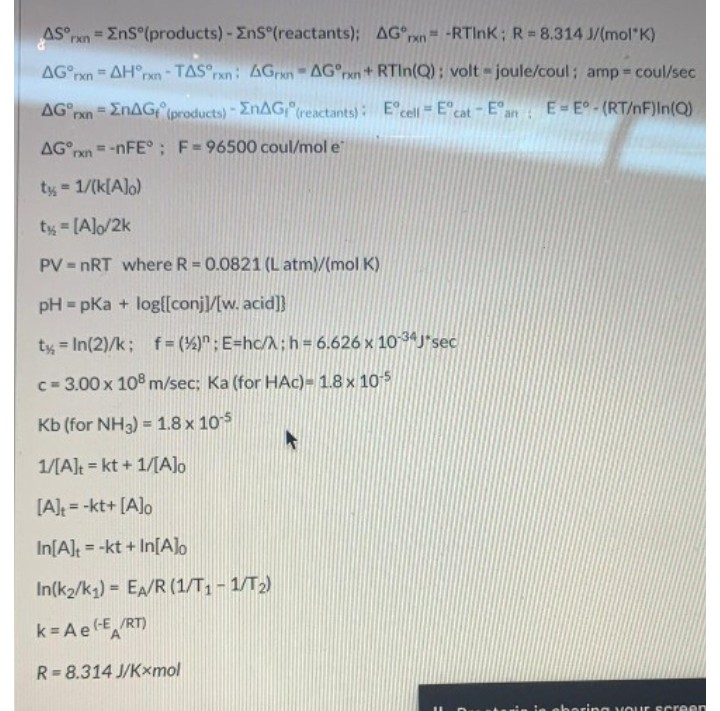 Solved Use the equation sheet please, write neatly please, | Chegg.com