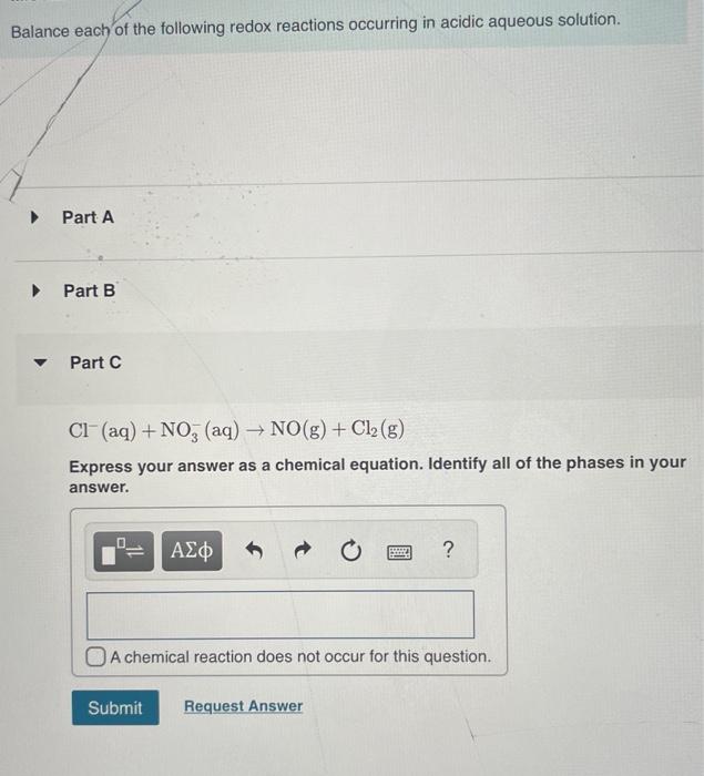Solved Balahce each of the following redox reactions | Chegg.com