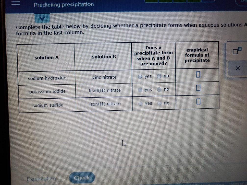 Solved Predicting precipitation Complete the table below by | Chegg.com