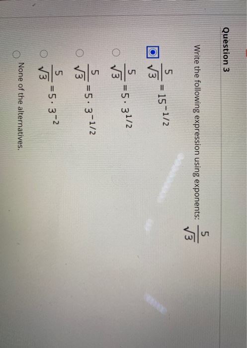 Solved Question 3 5 Write the following expression using | Chegg.com