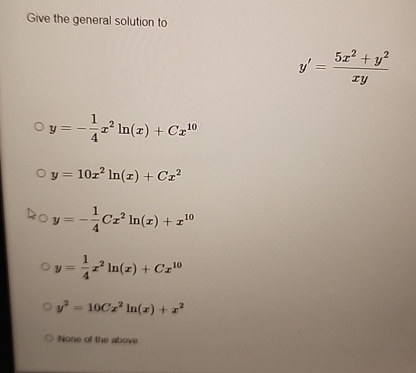 Solved Give the general solution | Chegg.com