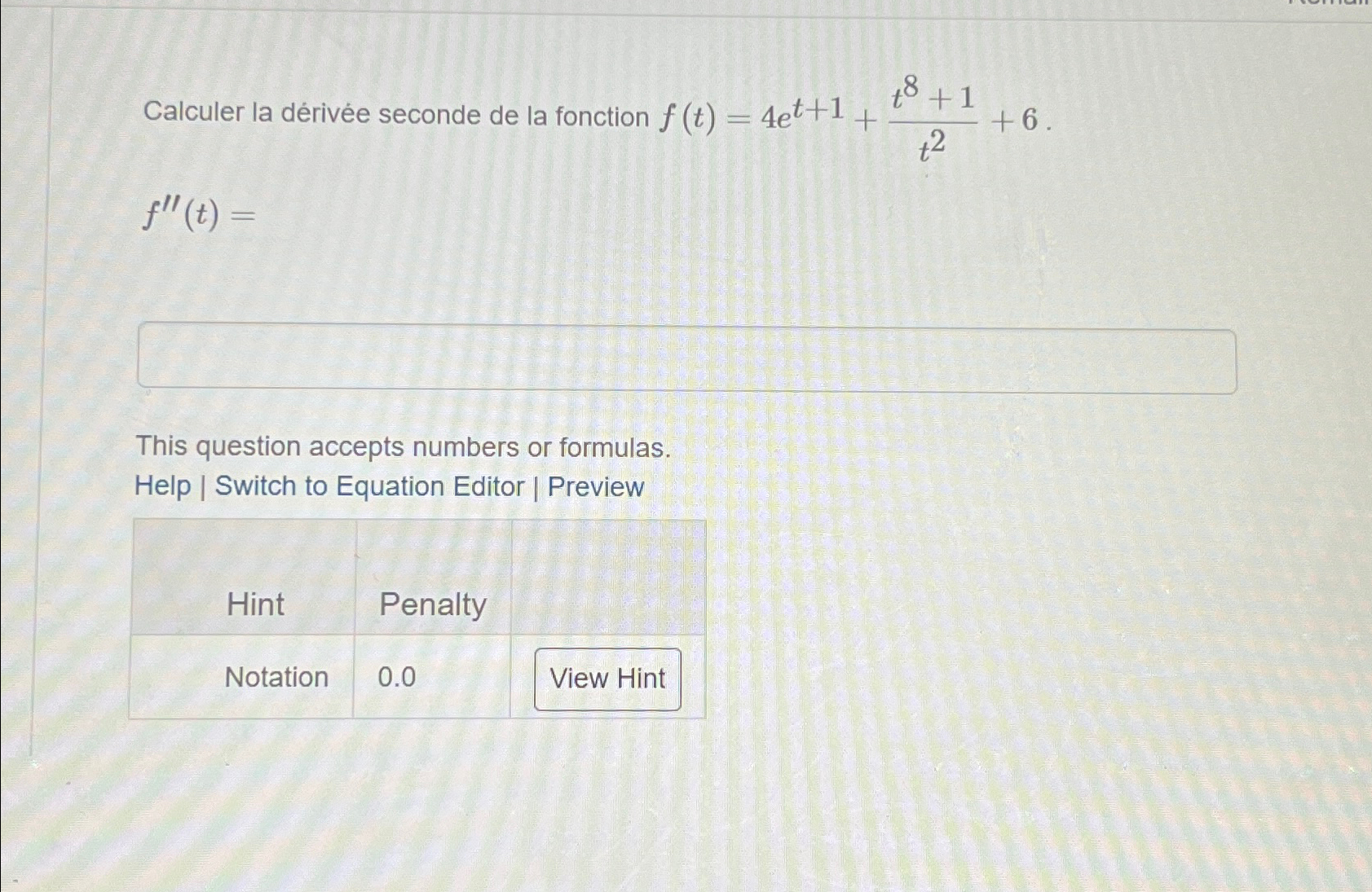 Solved Calculer la dérivée seconde de la fonction | Chegg.com