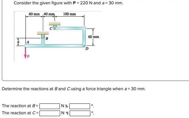 Solved Consider the given figure with P=220 N and a=30 mm. | Chegg.com