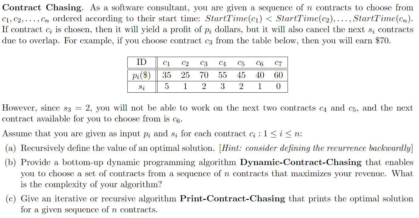Solved Contract Chasing. As a software consultant, you are | Chegg.com