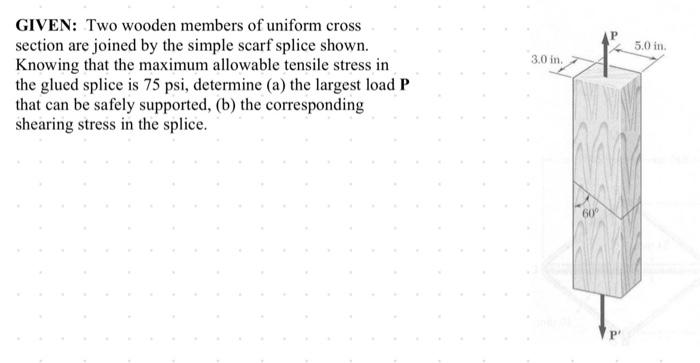 Solved Two wooden members of uniform cross section are | Chegg.com